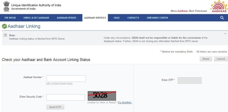 How to Check Your Aadhaar Card and Bank Account Linking Status - World ...